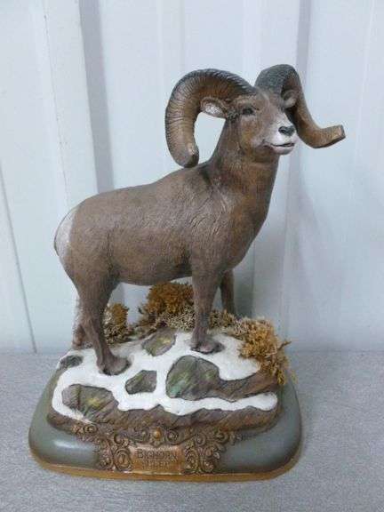 Nice 1987 Frank Dougherty " Bighorn Sheep " Bottom Signed Cold Cast ...