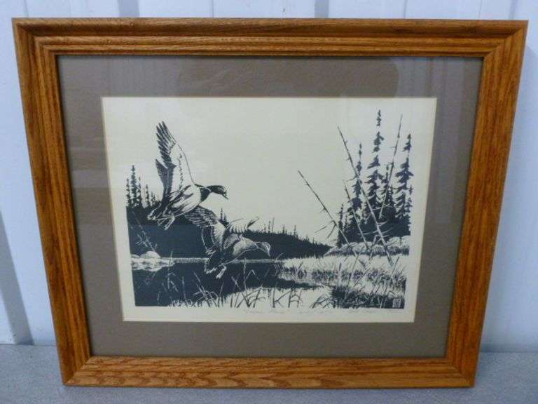 Nice Bob Cary " Local Pair " Signed & Numbered - Framed & Matted Print ...