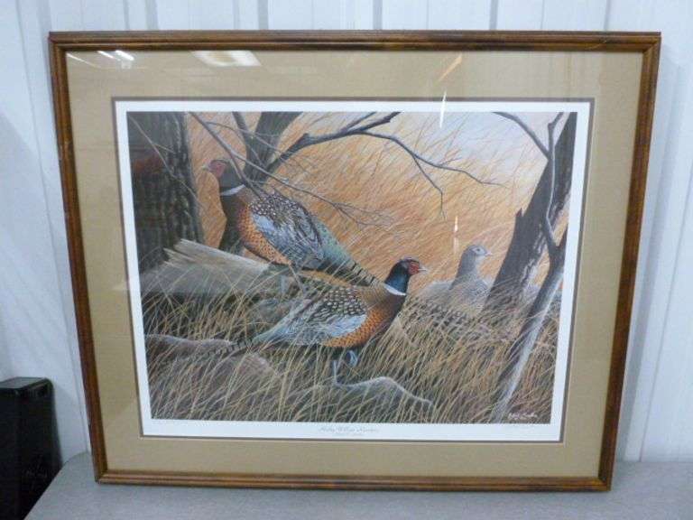 Beautiful Large Robert Hinton " Rocky Willow Roosters " Signed ...