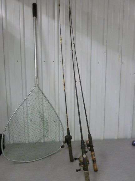 (3) Closed Face Rod & Reel Combo's / Landing Net - Oberman Auctions