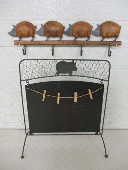 Pig Note Board & Coat Rack - Oberman Auctions