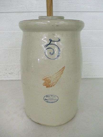 Red Wing 5 Gallon Large Wing Butter Churn w/a 6 Gallon Cover - Oberman ...