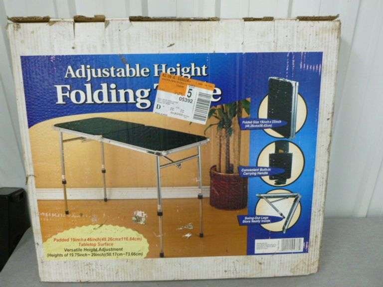 New - Adjustable Height Folding Banquet Table - Oberman Auctions