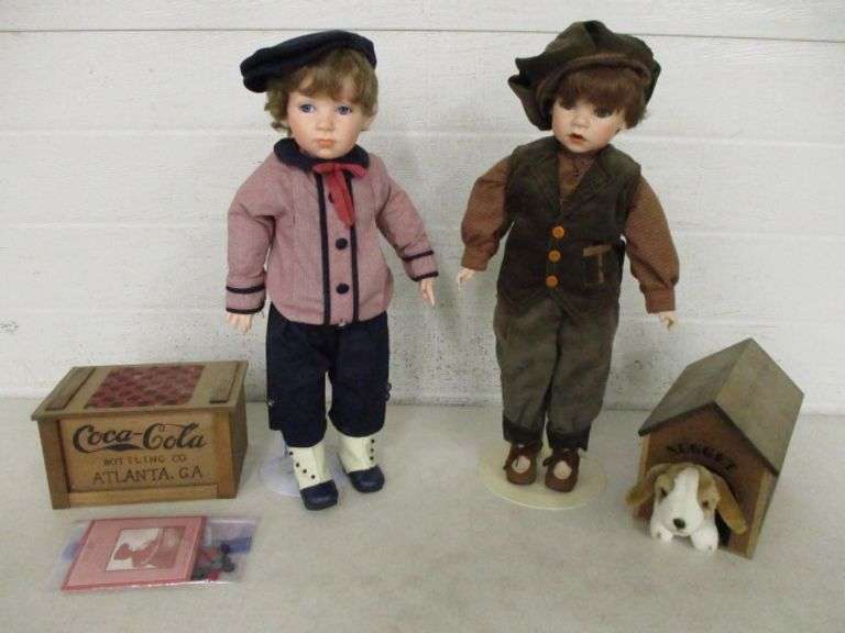Franklin Heirloom Coca-Cola Perry w/Checkers Crate & Matthew w/Nugget ...