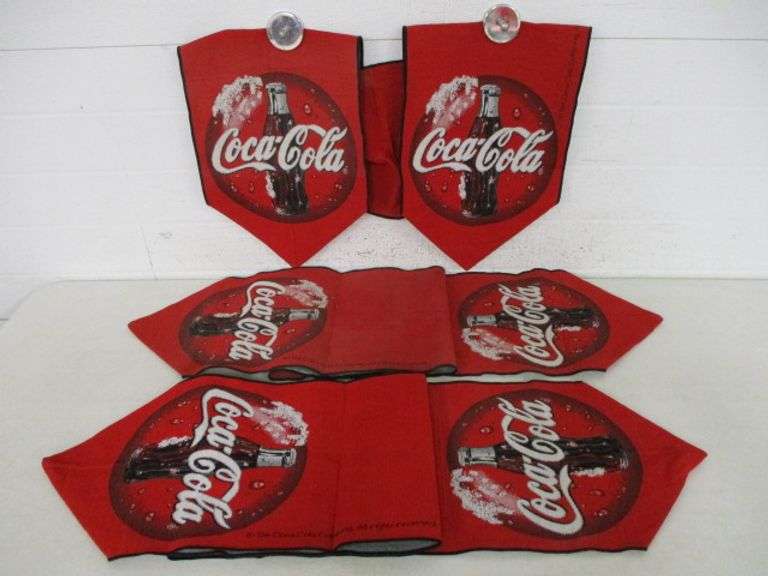 3 - Coca-Cola Logo Tapestry Table Runners - 68" Long - Oberman Auctions