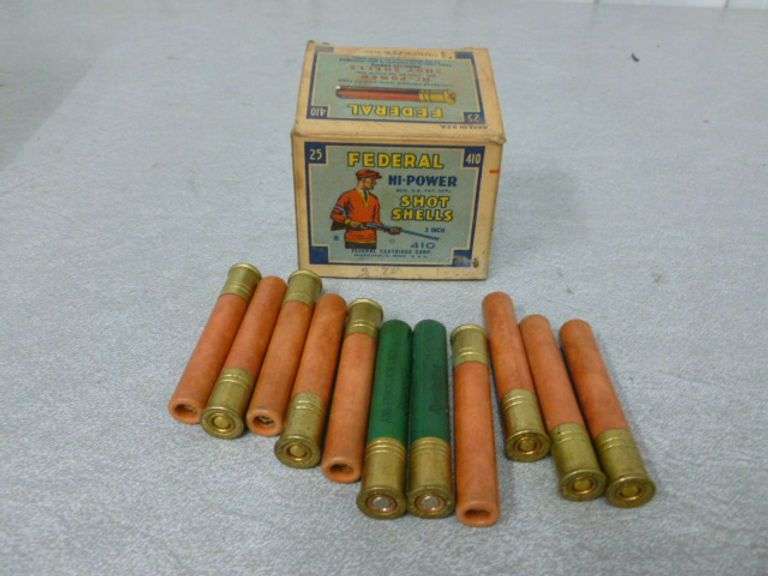 Vintage Federal .410 Shotgun Shell Box / (11) Paper .410 Shells ...