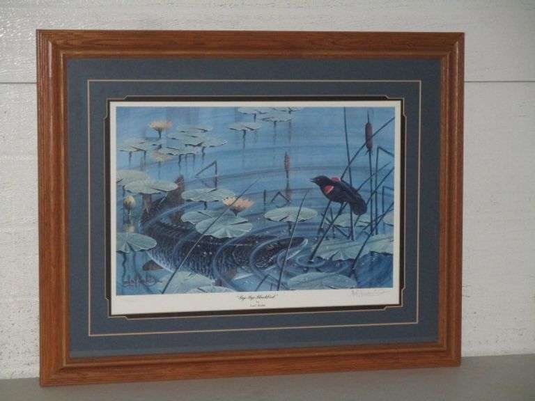 Framed Ltd. Edition "Bye-Bye Blackbird" Print - Signed Les C. Kouba - Oberman Auctions