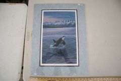 marine life art print breaching 338/950 by ed newbold, wrapped in ...