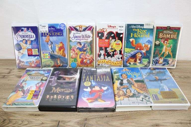 11 Total 9 Factory Sealed Walt Disney Vhs, Cinderella, The Lion King ...