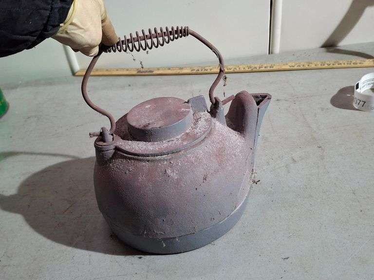 Vintage Cast Iron Lead Pouring Pot / Plumber’S Ladle With Spring Handle ...