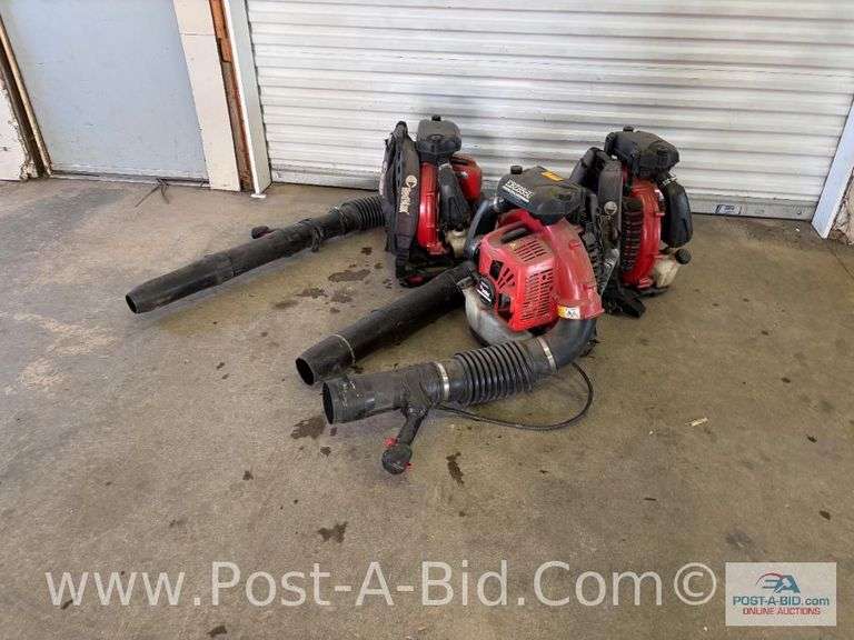 3- Red Max Backpack Blowers, Condition Unknown, For Parts, Not In ...