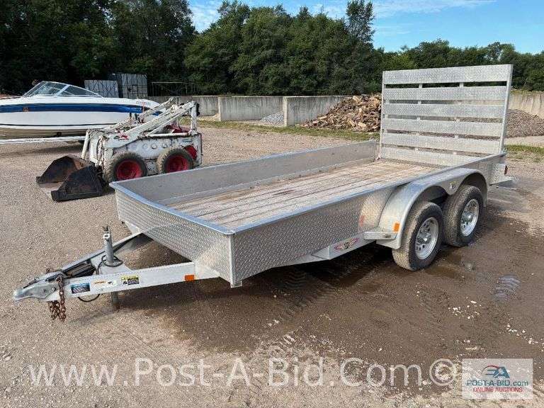 2007 H & H 14' x 6' Tandem Axle Aluminum Trailer With Ramp, Tabs Good ...