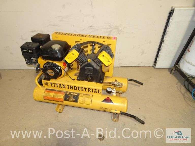 Protable Titan Gas Air Compressor 5.5 HP, 8 Gallon, Runs. - Elsenpeter ...