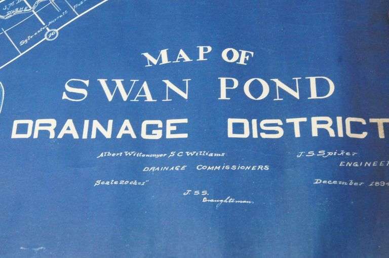 1894 Map of Swan Pond Drainage District and Reprint of Early Vincennes ...