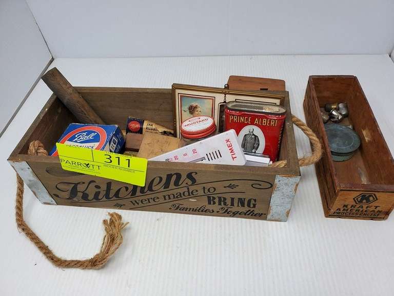 Basket with Alarm Clock, Tea pot & Child's Picnic Set - Parrott ...