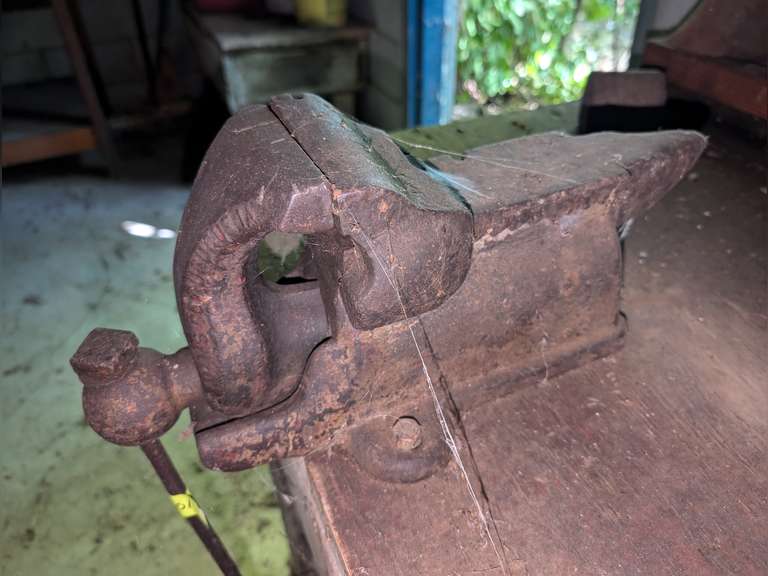 Vice on workbench (in shed on back of property) - Parrott Marketing Group