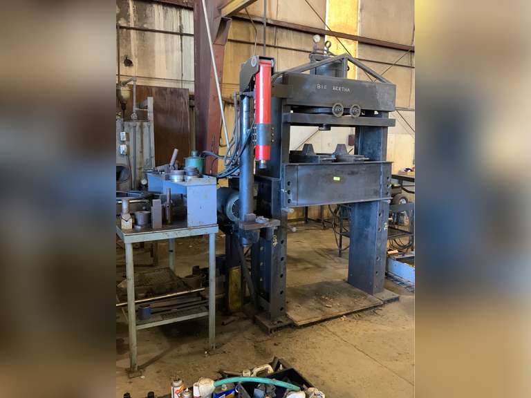 100 ton Shop Press with Hand Crank Adjustable height with smaller ...