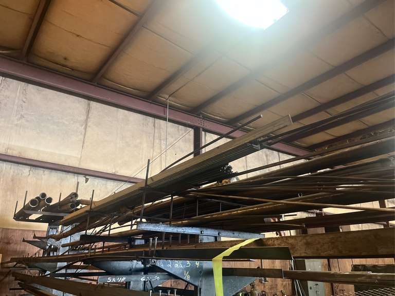 Contents of large rack (All thread and Cold Roll, Angle Iron, I Beams ...
