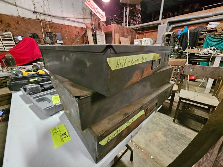 4 metal dividers with contents (bolts and other hardware) - Parrott ...