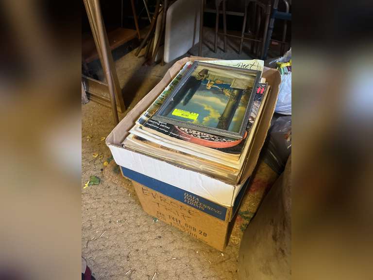 Magazines, and box of empty photo albums - Parrott Marketing Group