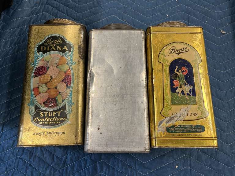 3 Bunte Metal Cracker Jars - Parrott Marketing Group