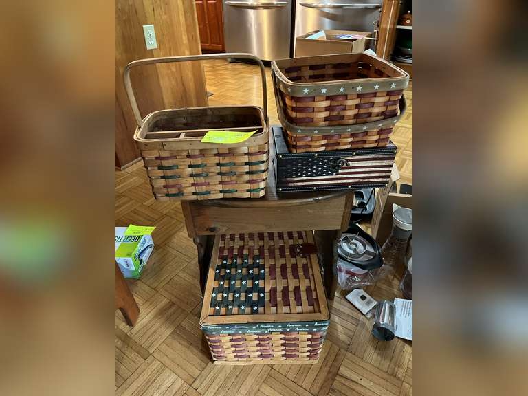 Group of Americana baskets & small table - Parrott Marketing Group, LLC