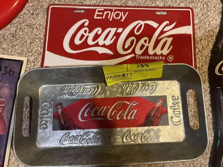 Coca-Cola Tray and License Plate - Parrott Marketing Group