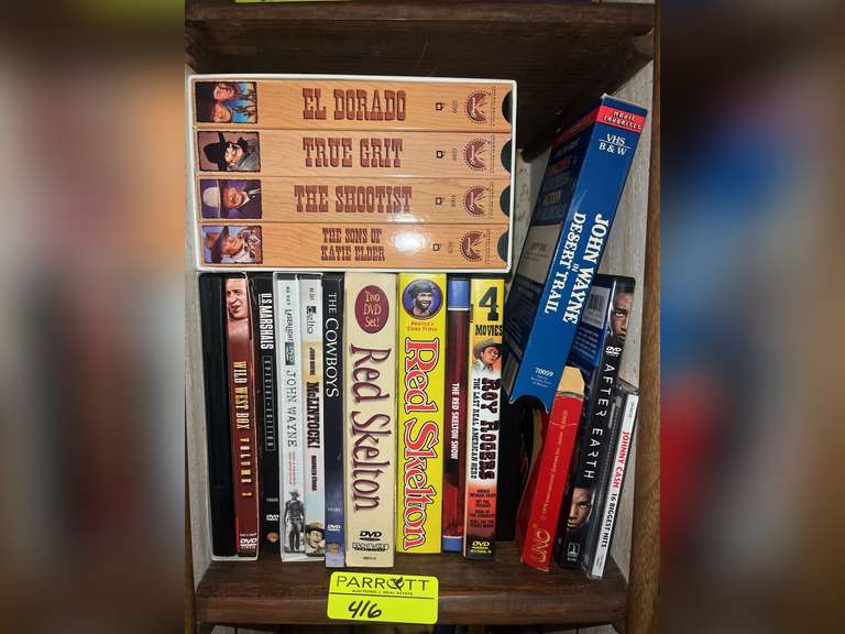 Shelf Segment of various VHS tapes - Parrott Marketing Group