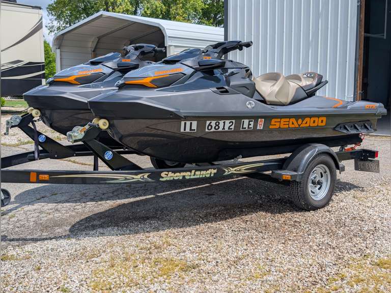 2 Sea-Doo Jet Skis with Shoreland’r jet ski carrying trailer - Parrott ...
