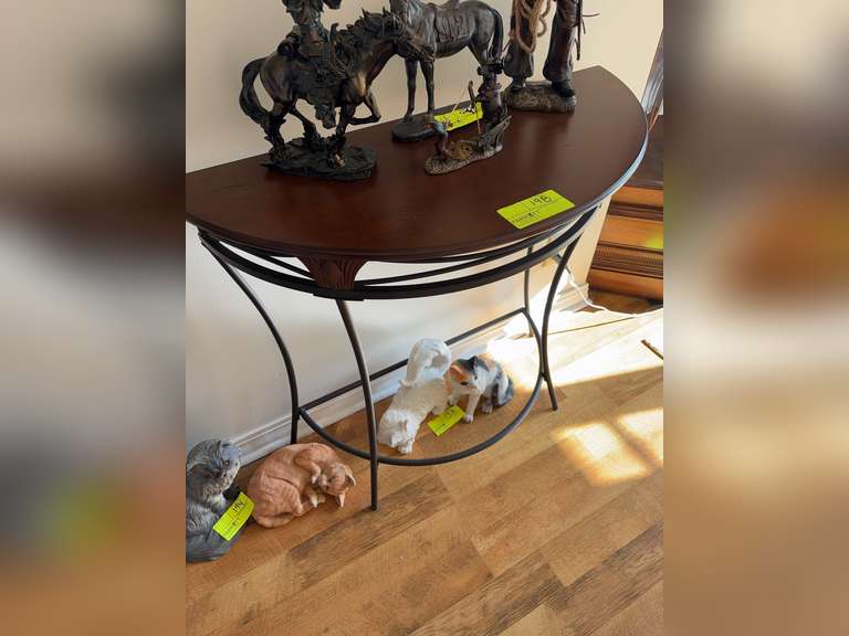 Wooden crescent-shaped table - Parrott Marketing Group
