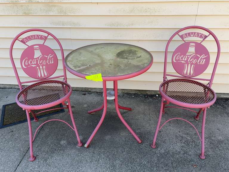 Coca-Cola Outdoor metal Patio Table And Chairs - Parrott Marketing ...