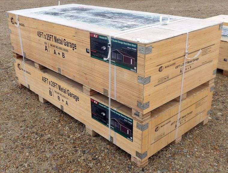 P-237 Double Garage Steel Shed - Pickett Auction Service