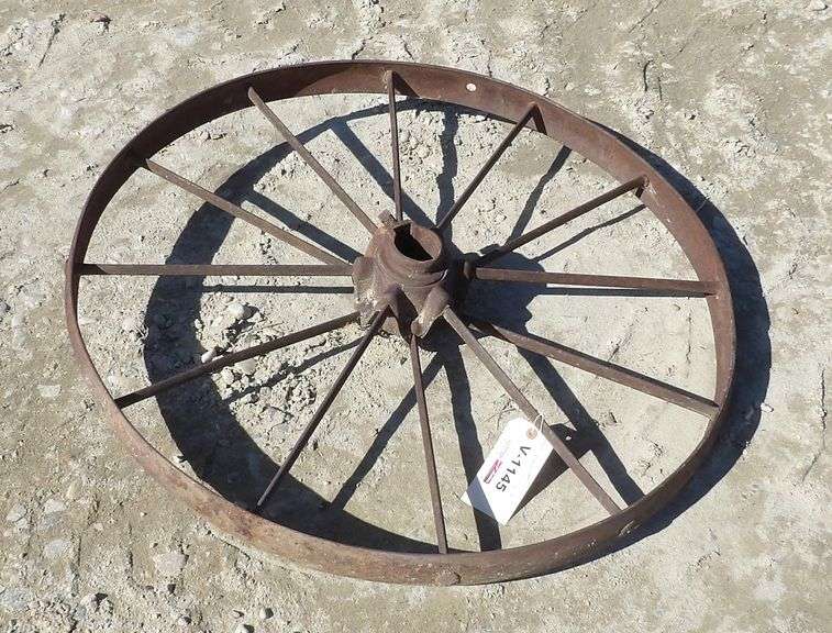 V-1145 Primitive Yard Art Wheel - Pickett Auction Service