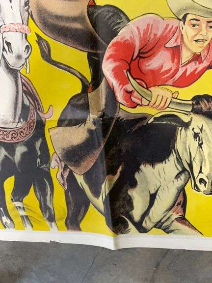 Beautiful Original Large 1949 Gene Autry Fort Madison Iowa Rodeo Poster ...