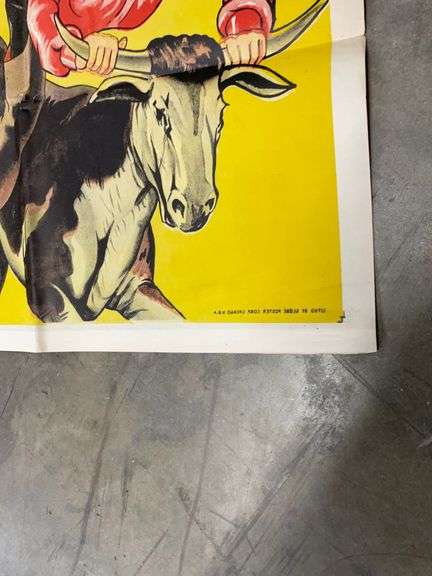 Beautiful Original Large 1949 Gene Autry Fort Madison Iowa Rodeo Poster ...