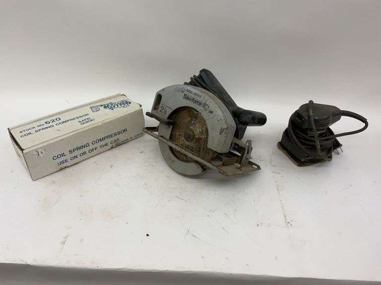 7 1/4" Circular Saw, Palm Sander & Coil Spring Compressor - Peterson ...