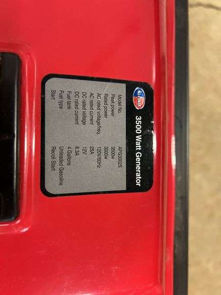 3500W Generator - Peterson Land & Auction LLC