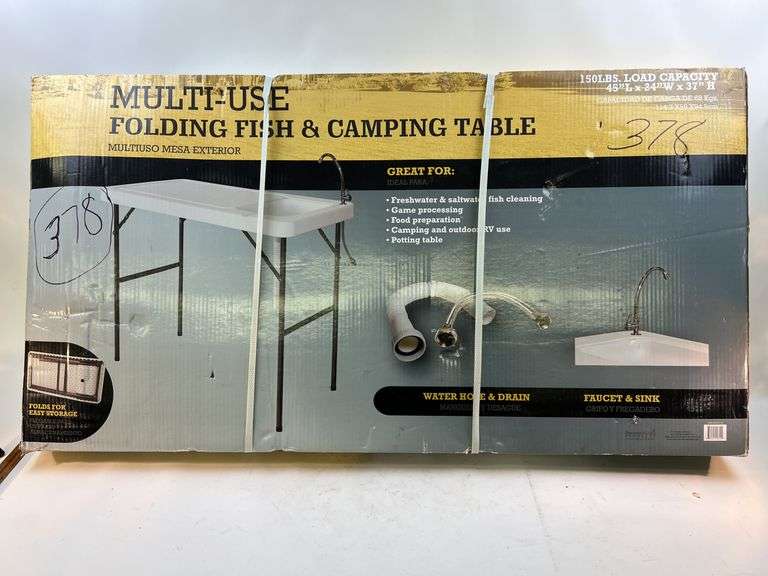Folding Fish & Camping Table - NIB - Peterson Land & Auction LLC