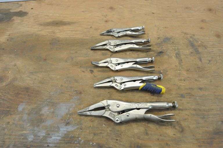 (5) Vise-Grip Pointed Locking Pliers - Peterson Land & Auction LLC