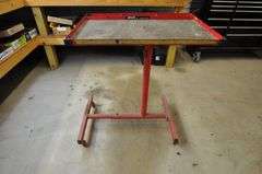 Adjustable Height Rolling Work Tray (red) - Peterson Land & Auction LLC