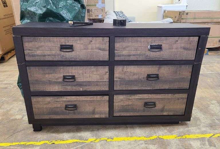 *Harrison 6-Drawer MDF and Particle Board Dresser - Prime Time Auctions ...