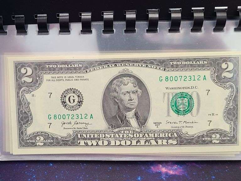 Currency Album with 10) Sequential $2 Notes - Prime Time Auctions, Inc.
