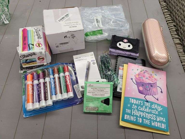 Assorted Office Supplies: Expo Markers, Highlighters, Singing Birthday ...