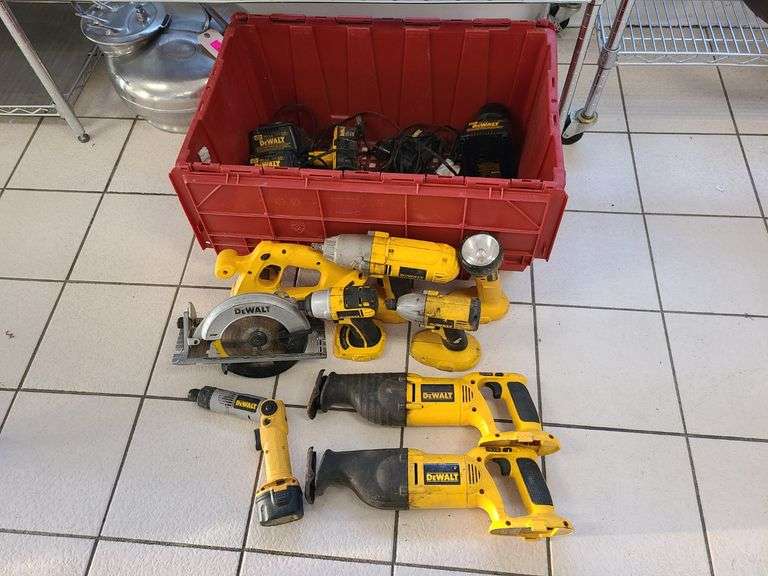 Tote with DeWalt Power Tools - Prime Time Auctions, Inc.