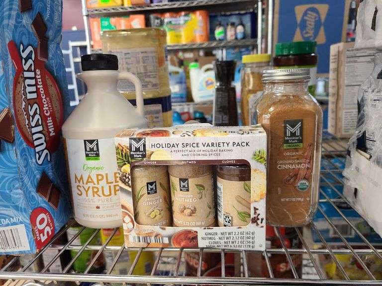 1) Maple Syrup, 1) Holiday Spice Variety Pack, 1) Ground Cinnamon ...