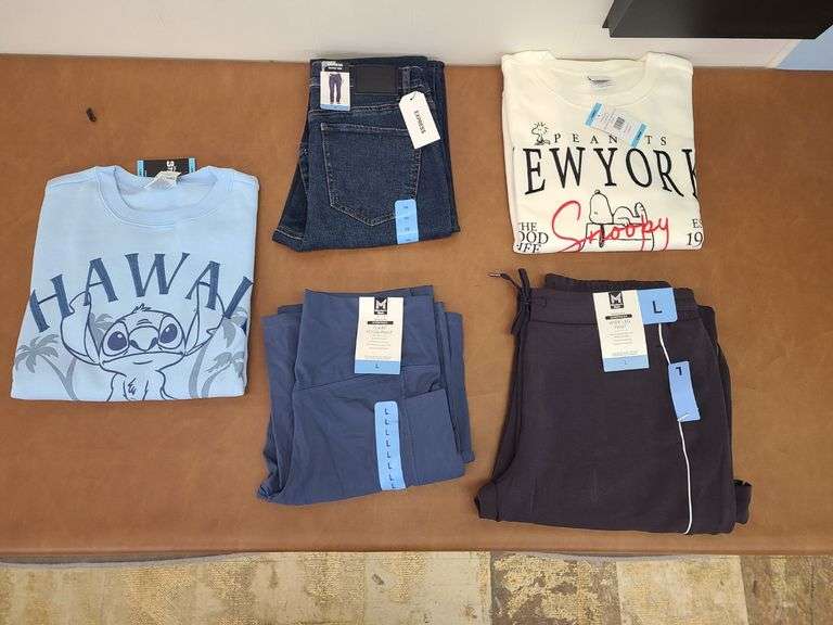 Ladies L/10: 1) Stitch Sweatshirt, 1) Express Jeans, 1) Yoga Pants, 1 ...