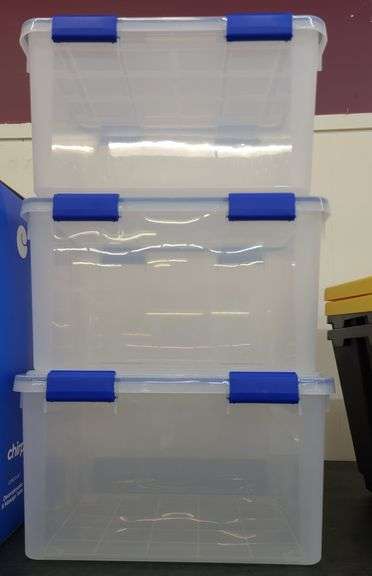 3) Clear Storage Totes - Prime Time Auctions, Inc.