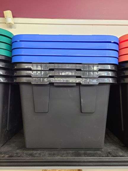 4) Black & Blue Storage Totes - Prime Time Auctions, Inc.