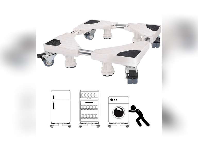 Winzwon Washing Machine Stand with 4 Wheels Swivel Casters Locking & 4 ...