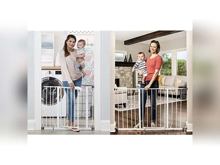 Regalo Easy Step Walk Thru Gate and Easy Open 50 Inch Super Wide Walk ...